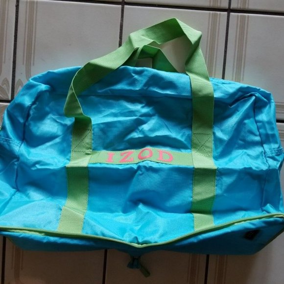 Izod | Bags | Izod Zip Up Vintages Toat Bag Turq Lime 833125 | Poshmark